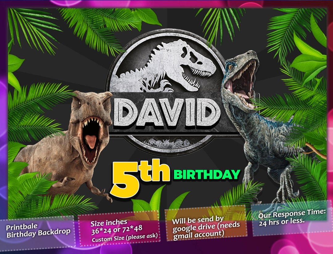 Dinosaurs Backdrop, Dinosaur Printable Banner Backdrop, Birthday ...