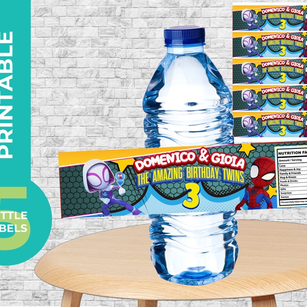 Spidey and His Amazing Friends Printable Bottle Labels - Etsy
