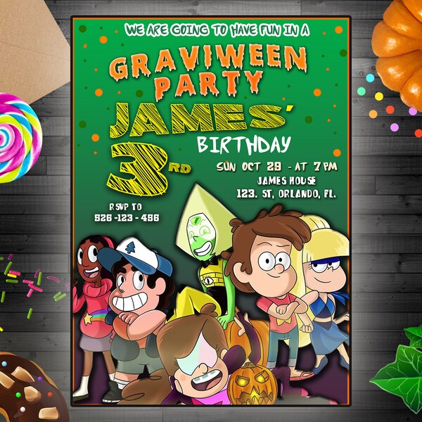 Gravity Falls Invitation - Etsy