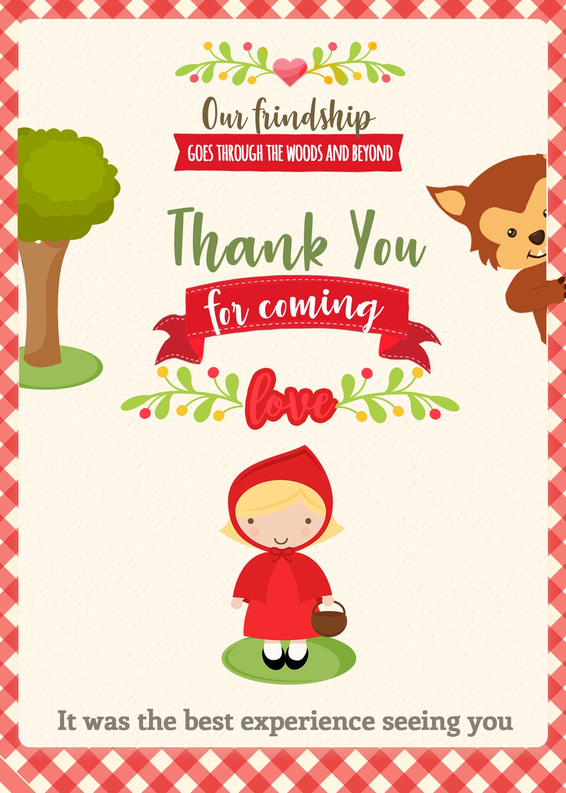 Little Red Riding Hood Birthday Invitationfairytale - Etsy