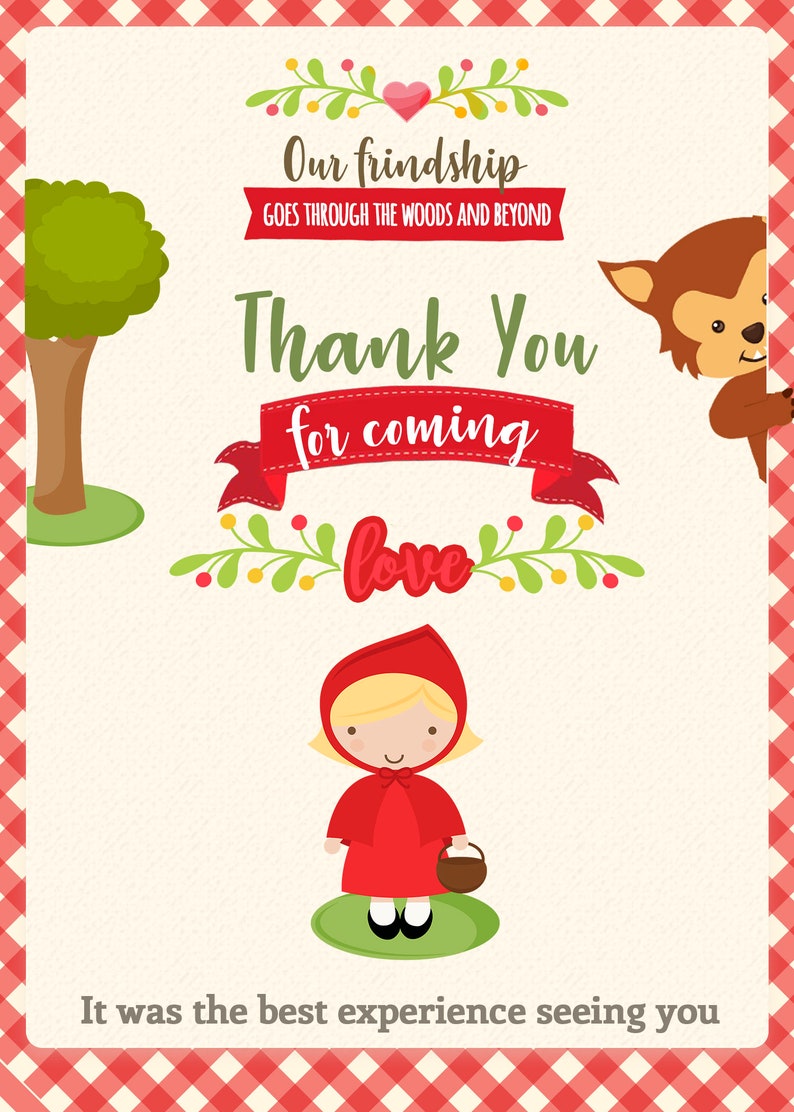 Little Red Riding Hood Birthday Invitationfairytale - Etsy