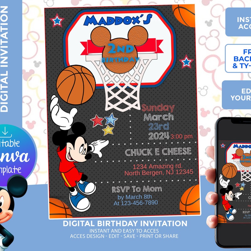 Mickey Mouse Basket - Etsy