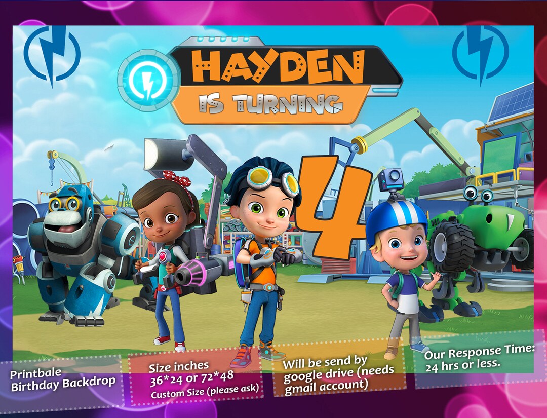 Rusty Rivets Backdrop,rusty Rivets Birthday Partydecoration, Boy ...