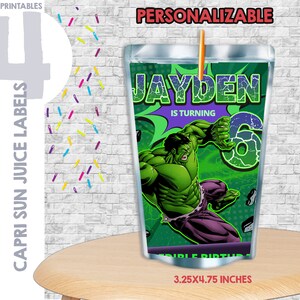 Printable Kids Birthday Party Set: Hulk - Etsy