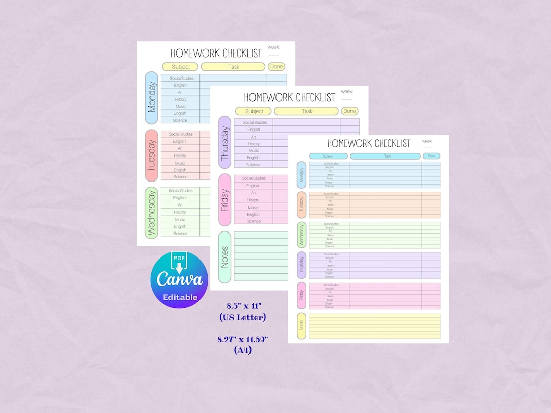 Homeschool Planner | Task Tracker | Homework Tracker | Printable ...