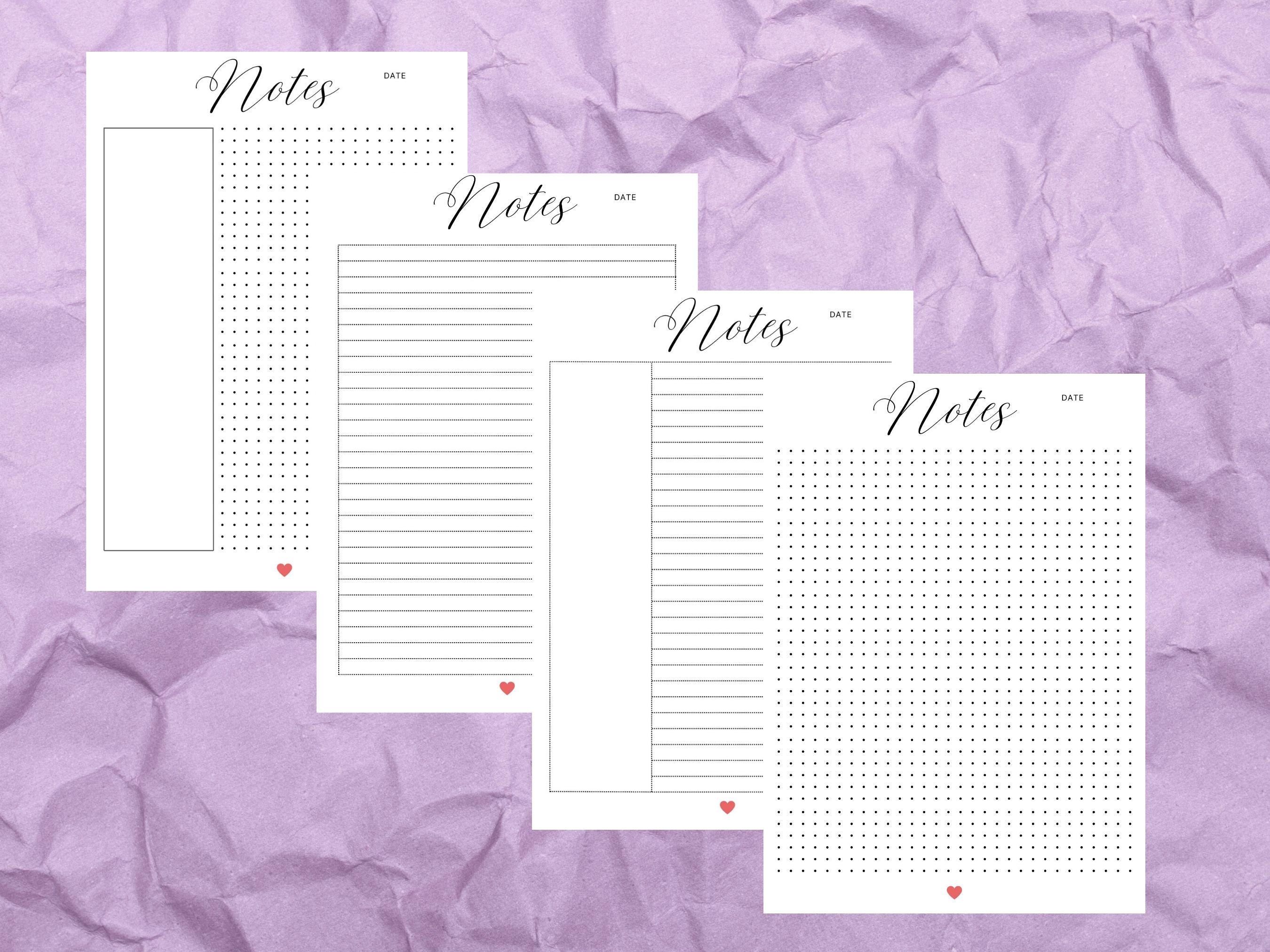 Notebook Paper Pack | Lined Grid Dot | Printable Refill Paper for ...
