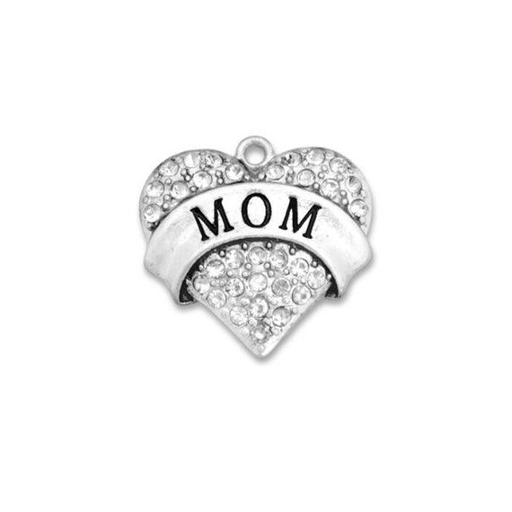 Mom Heart Charm | Etsy