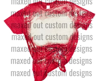 Red Bleached Shirt Mockup | Etsy