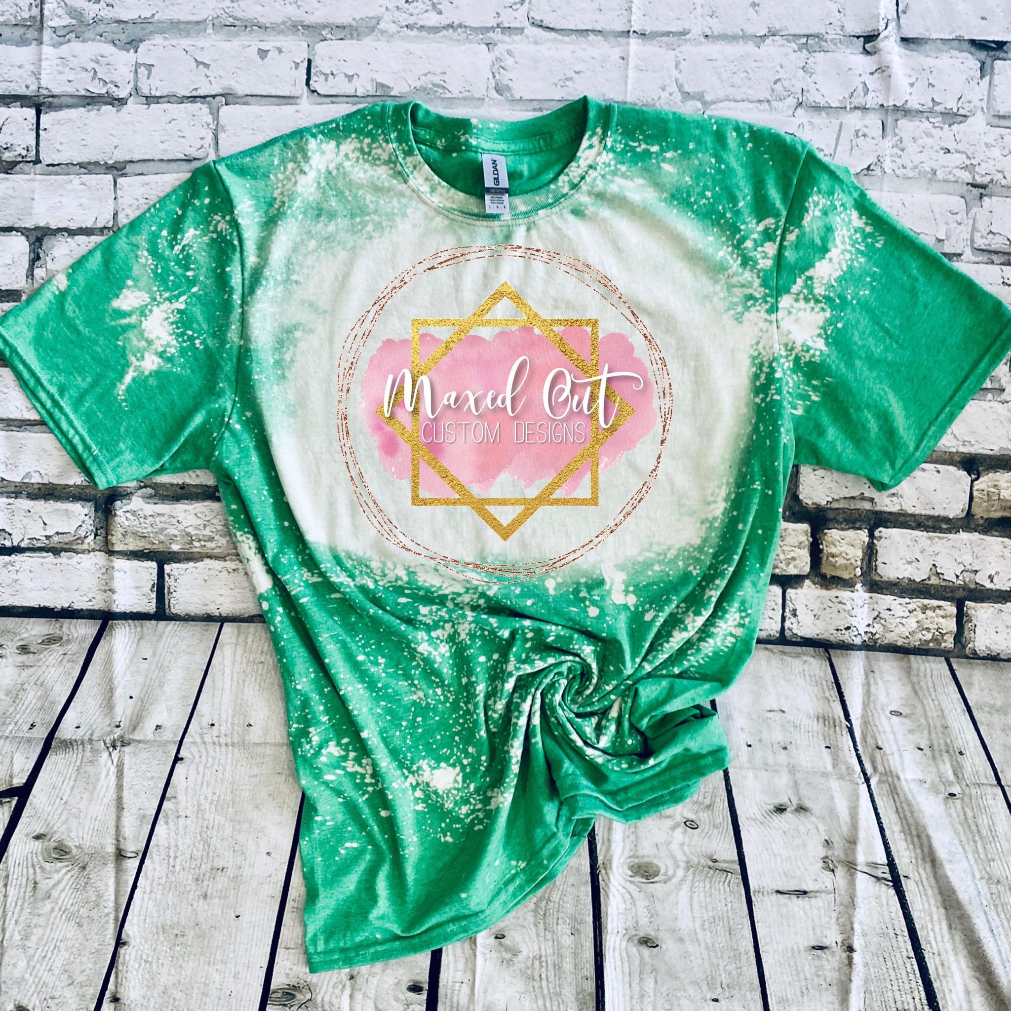 Bleached Sublimation Gildan Softstyle G640 Heather Irish Green Etsy
