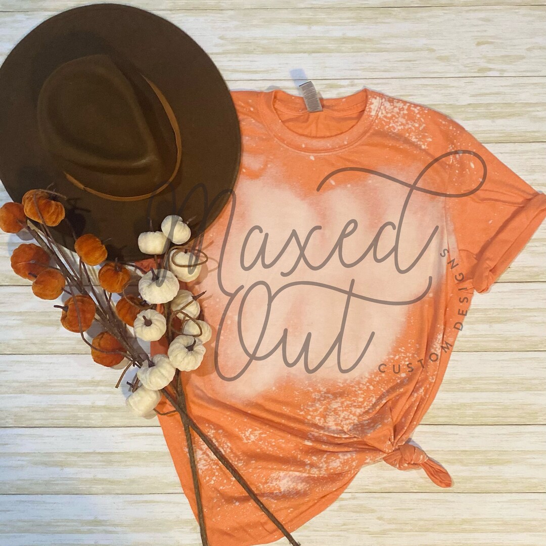 Bleached Fall Shirt Mockup Gildan Softstyle G640 Heather - Etsy