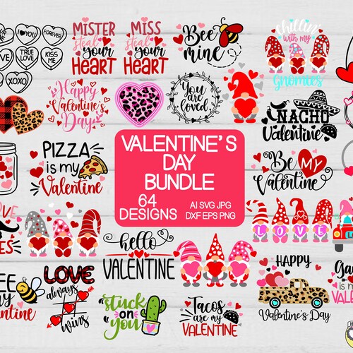 Valentines Svg Bundle Valentines Day Svg Happy Valentine | Etsy