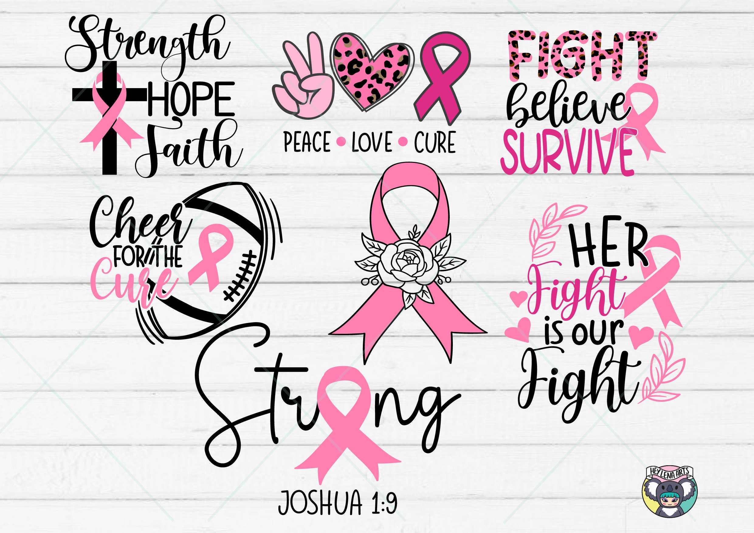 Breast Cancer Svg Bundle Breast Cancer Awareness Breast - Etsy UK