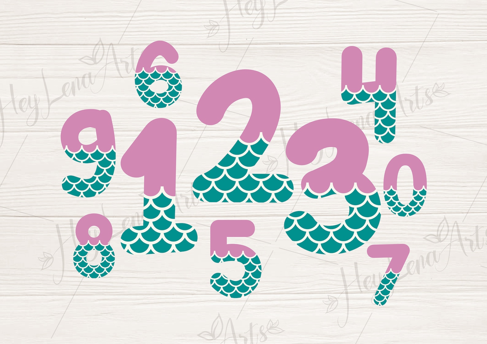 Mermaid Numbers SVG: Birthday Cricut Cut File (digital Download) - Etsy