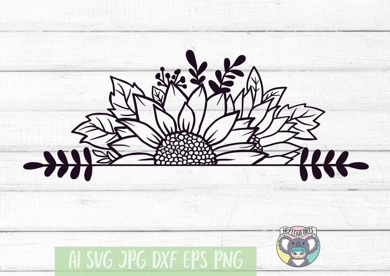 Sunflower Svg Floral Border Svg Floral Swag Svg Wildflower Etsy