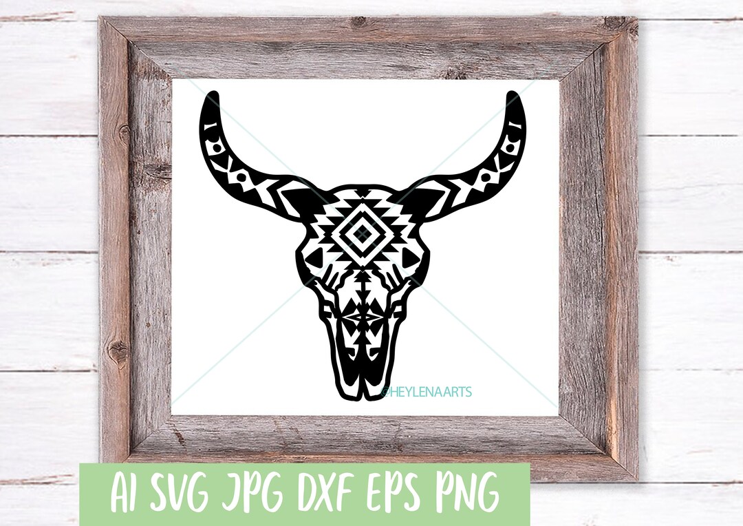 Aztec Cow Skull SVG: Mexican Tribal Farmhouse Design (digital Files) - Etsy