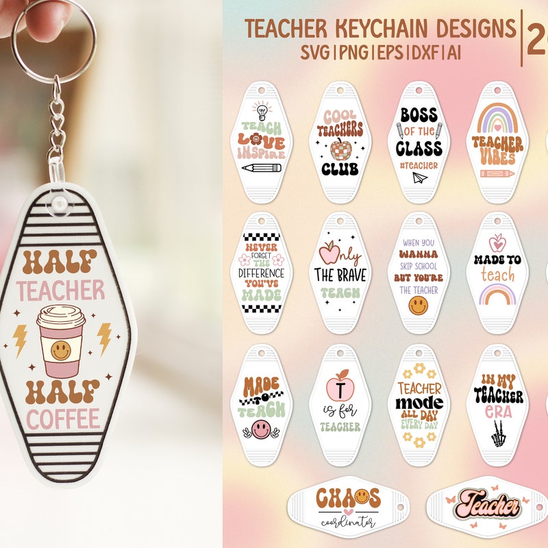 Teacher Keychain - Etsy
