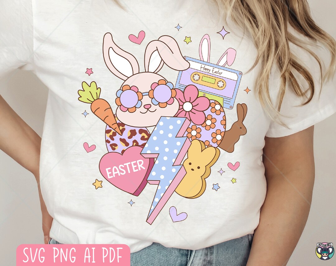 Retro Easter Bunny PNG SVG: Groovy Spring Design (digital Download) - Etsy