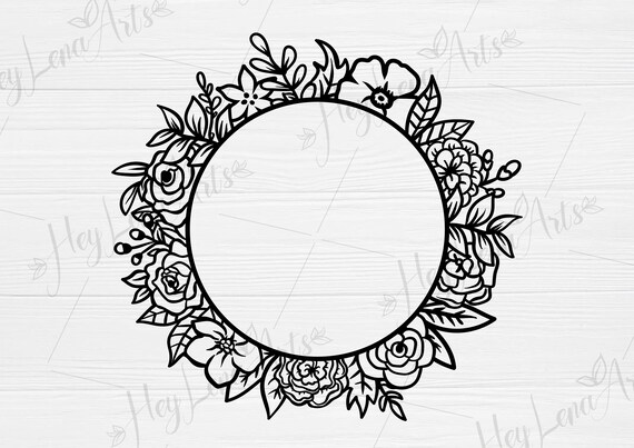 Circle Frame Svg Circle Border Dxf Htv Cut File Cricut Circle Frame SVG Wedding Circle Border 