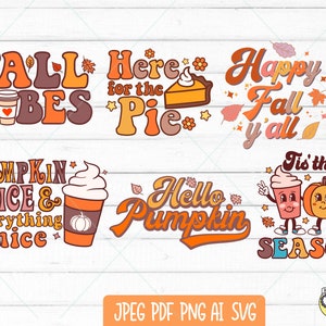 Fall Svg Bundle, Retro Fall Svg Bundle, Autumn Bundle Svg, Fall Svg ...