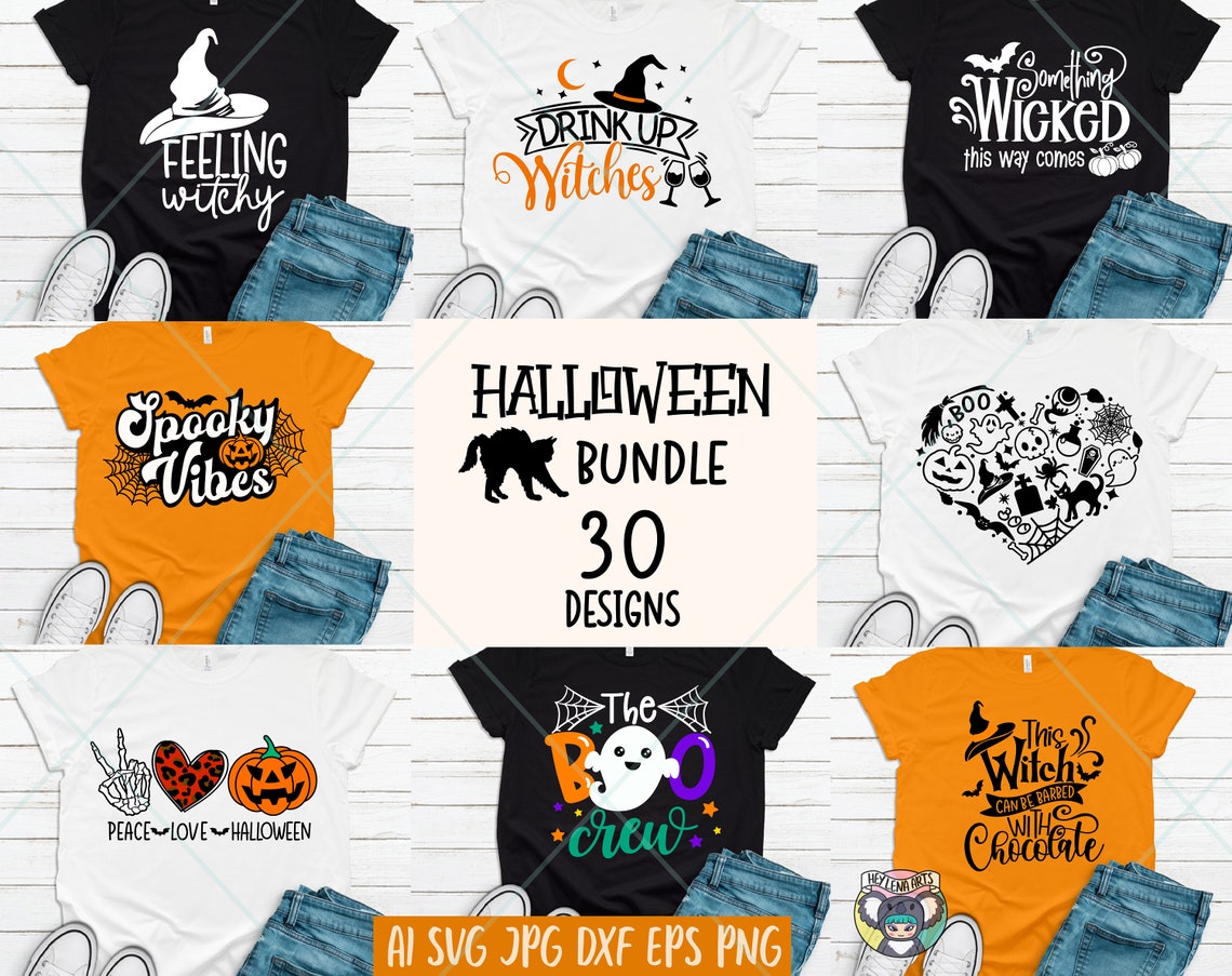 Halloween SVG Bundle Funny Halloween Svg Pumpkin Face Svg - Etsy