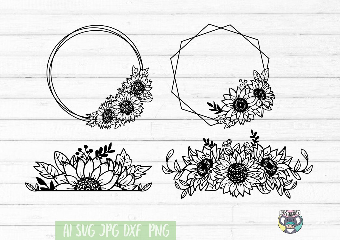 Sunflower Svg Bundle Sunflower Frames Svg Bundle Sunflower - Etsy
