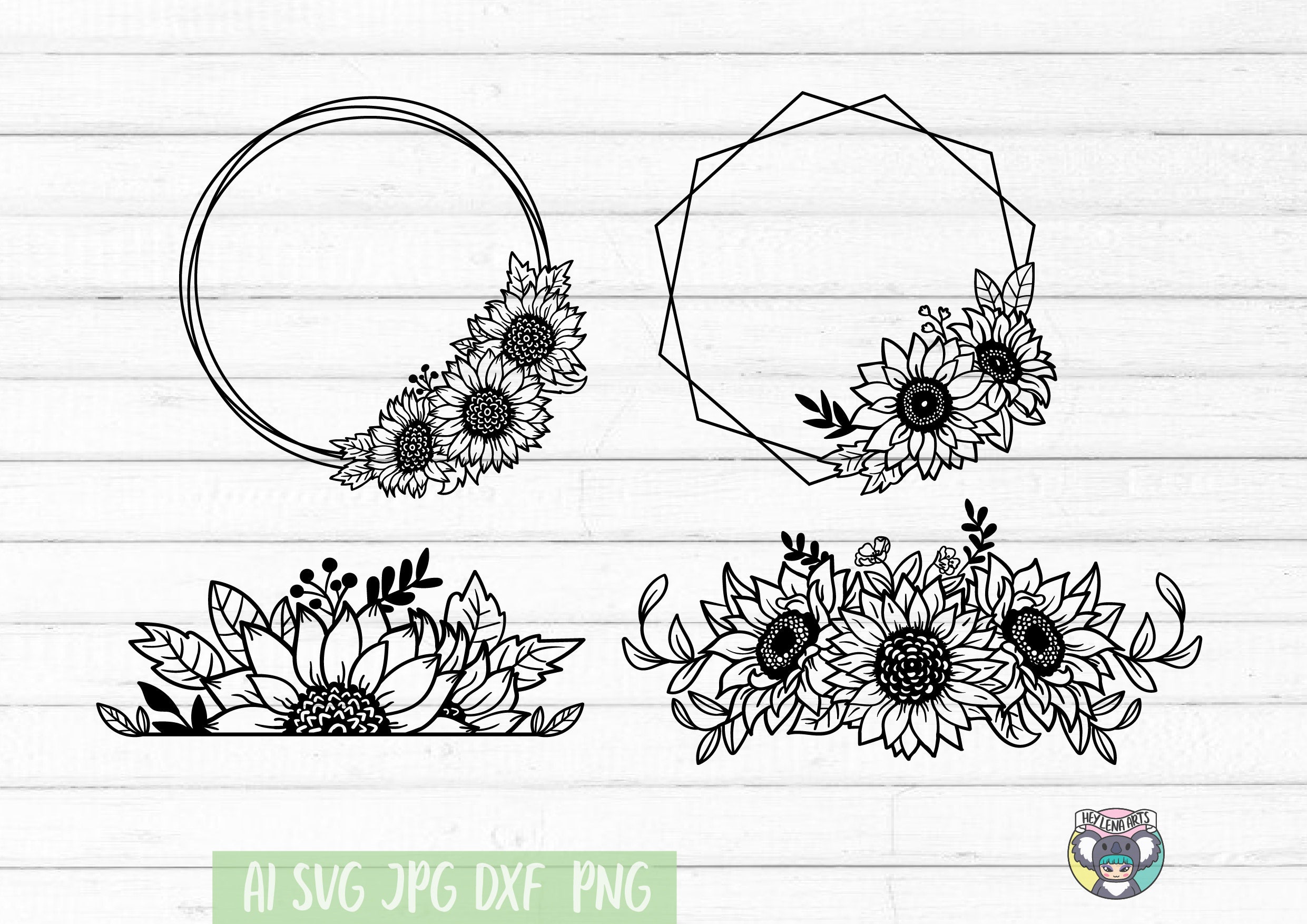 Sunflower Svg Bundle Sunflower Frames Svg Bundle Sunflower - Etsy Australia