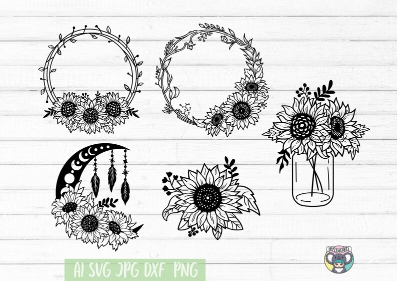 Sunflower Svg Bundle Sunflower Frames Svg Bundle Sunflower - Etsy
