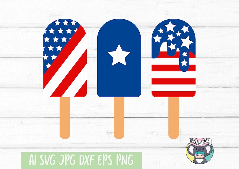 Patriotic Popsicle SVG: 4th of July, American Flag (cut Files) - Etsy
