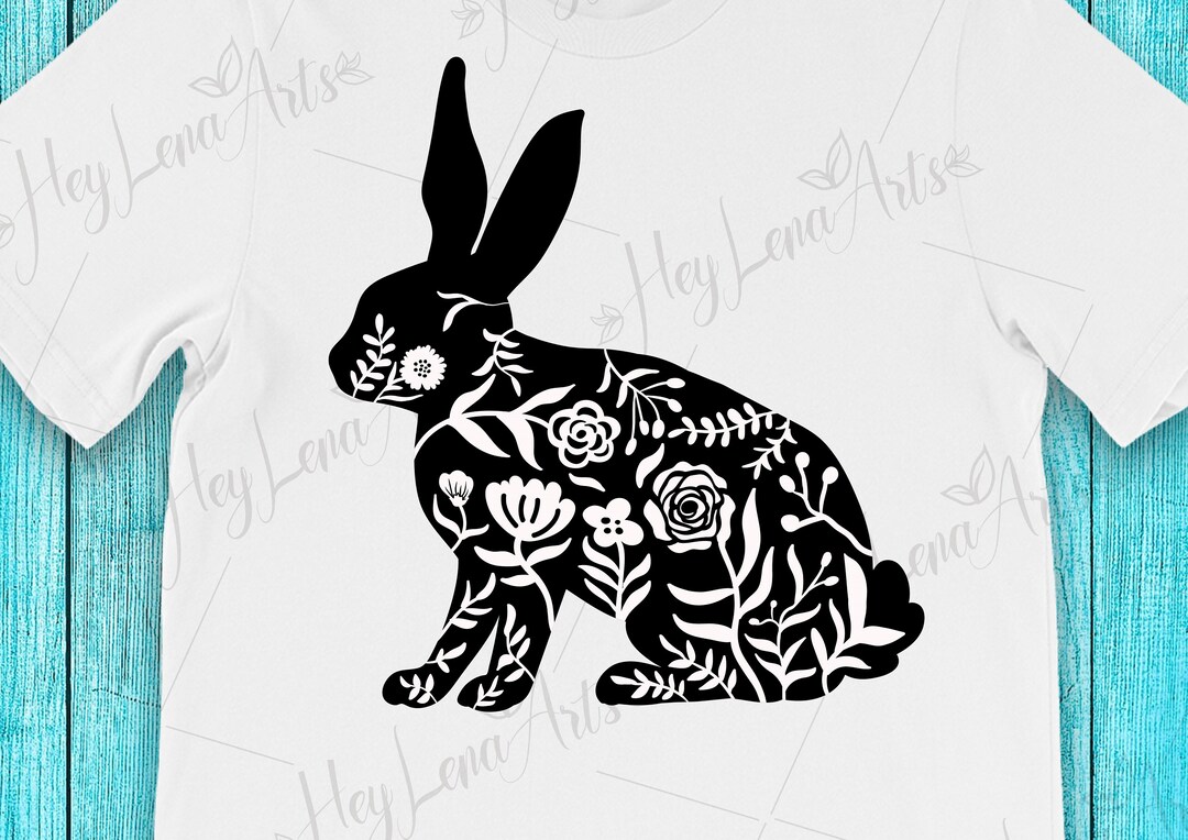 Floral Hase svg, Ostern SVG, Osterhase svg, Kaninchen svg, Oster-Shirt ...