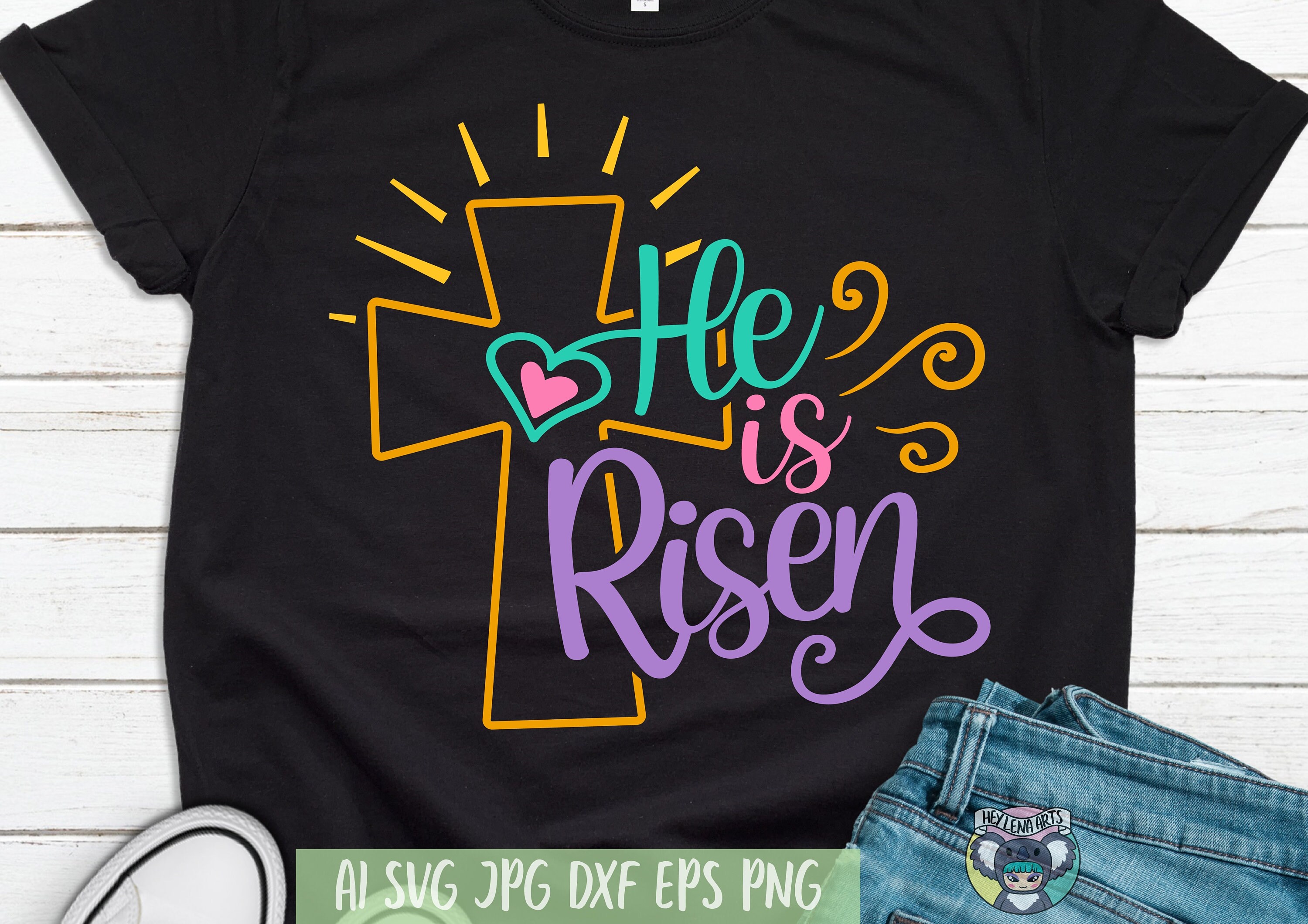 Easter Svg He is Risen Svg Jesus Svg Cross Svg Christian - Etsy