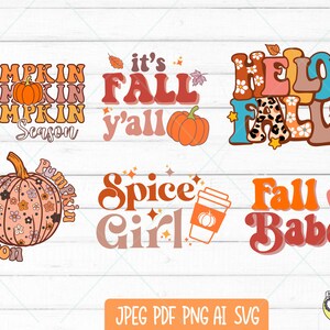 Fall Svg Bundle, Retro Fall Svg Bundle, Autumn Bundle Svg, Fall Svg ...