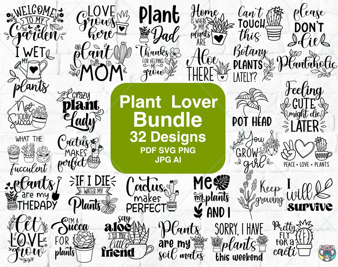 Plant Lover Svg Bundle, Plants SVG, Plant Quotes Svg, Plants Svg Bundle ...