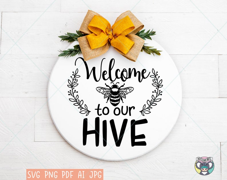 Round Welcome Sign SVG Bundle: Farmhouse Door Hanger Designs (digital ...