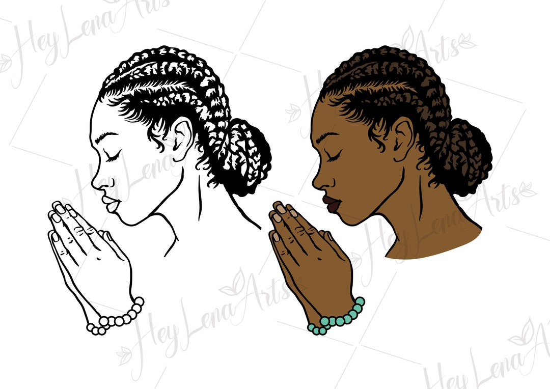 Black Woman Svg Praying Woman Svg Afro Svg African Svg Faith Svg