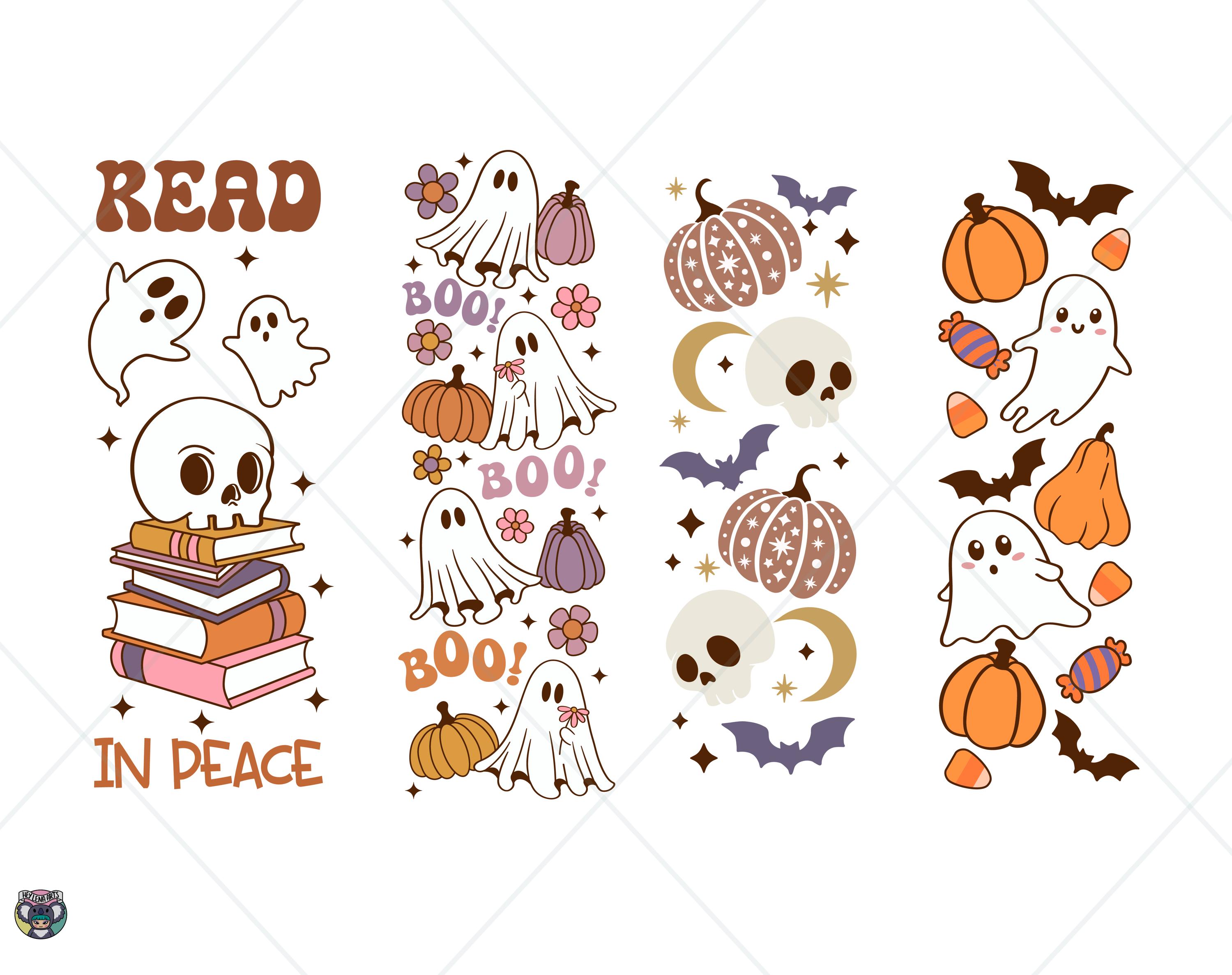 Halloween Ghost Bookmark SVG Bundle: Printable Template (digital ...