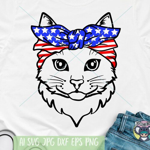 4th of July Svg Patriotic Cat Svg Independence Day Svg - Etsy