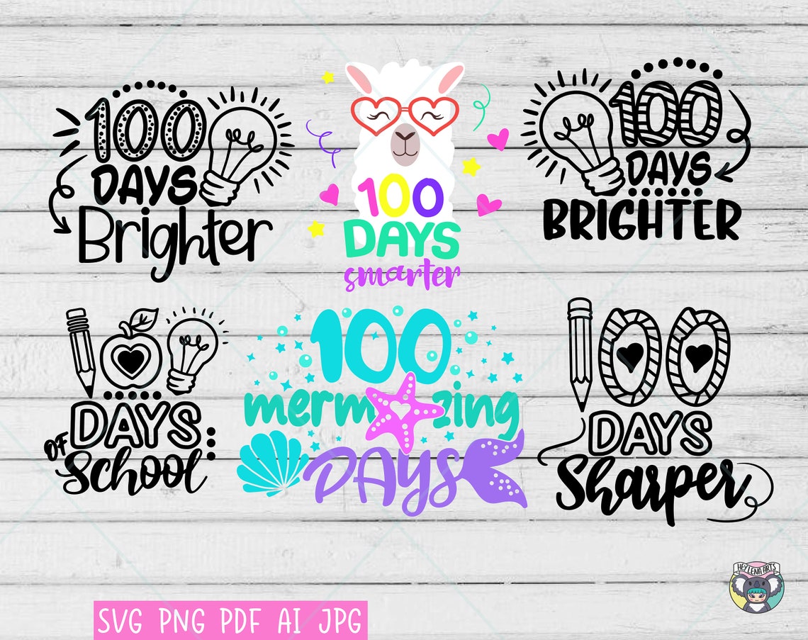 100 Days of School Svg Bundle 100th Day of School Svg 100 - Etsy