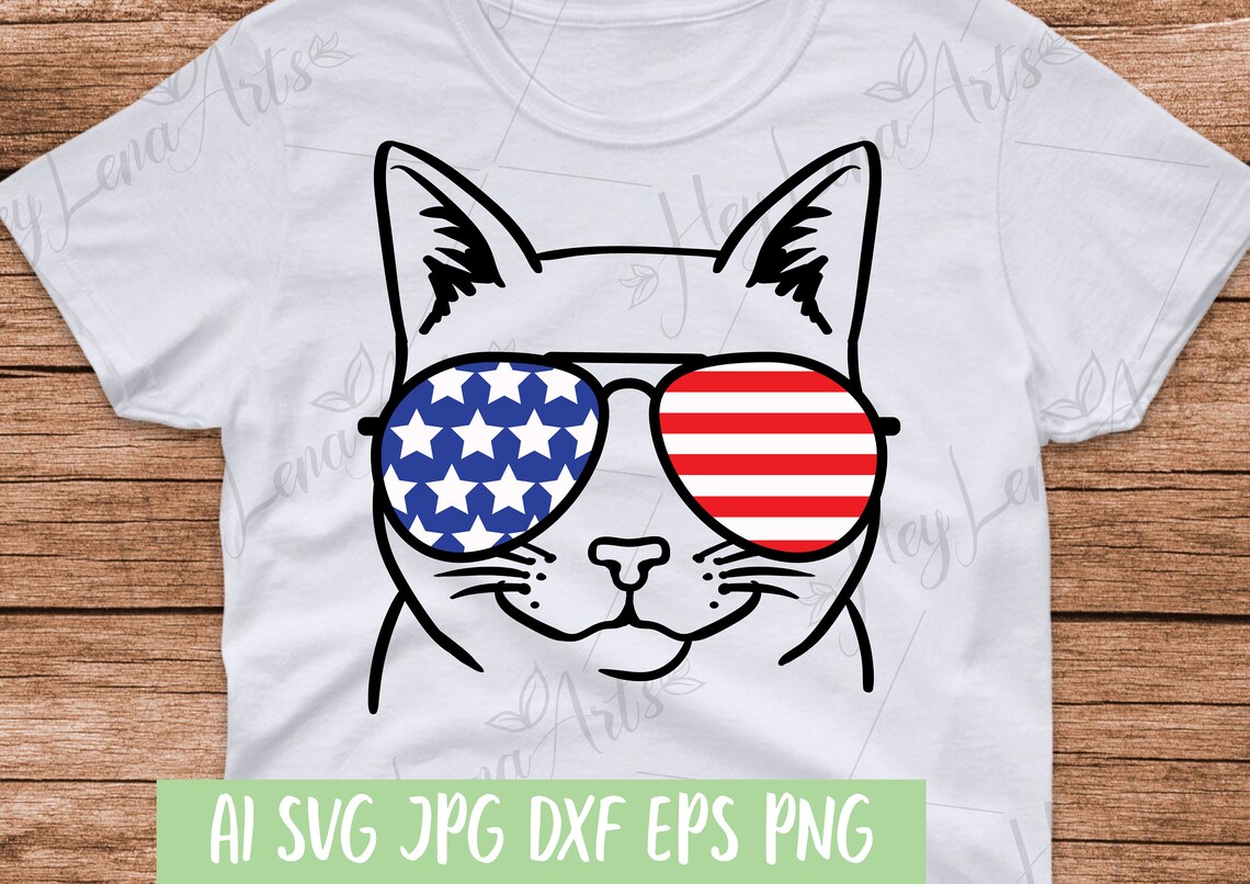 4th of July Svg Cat Svg Independence Day Svg American Flag - Etsy