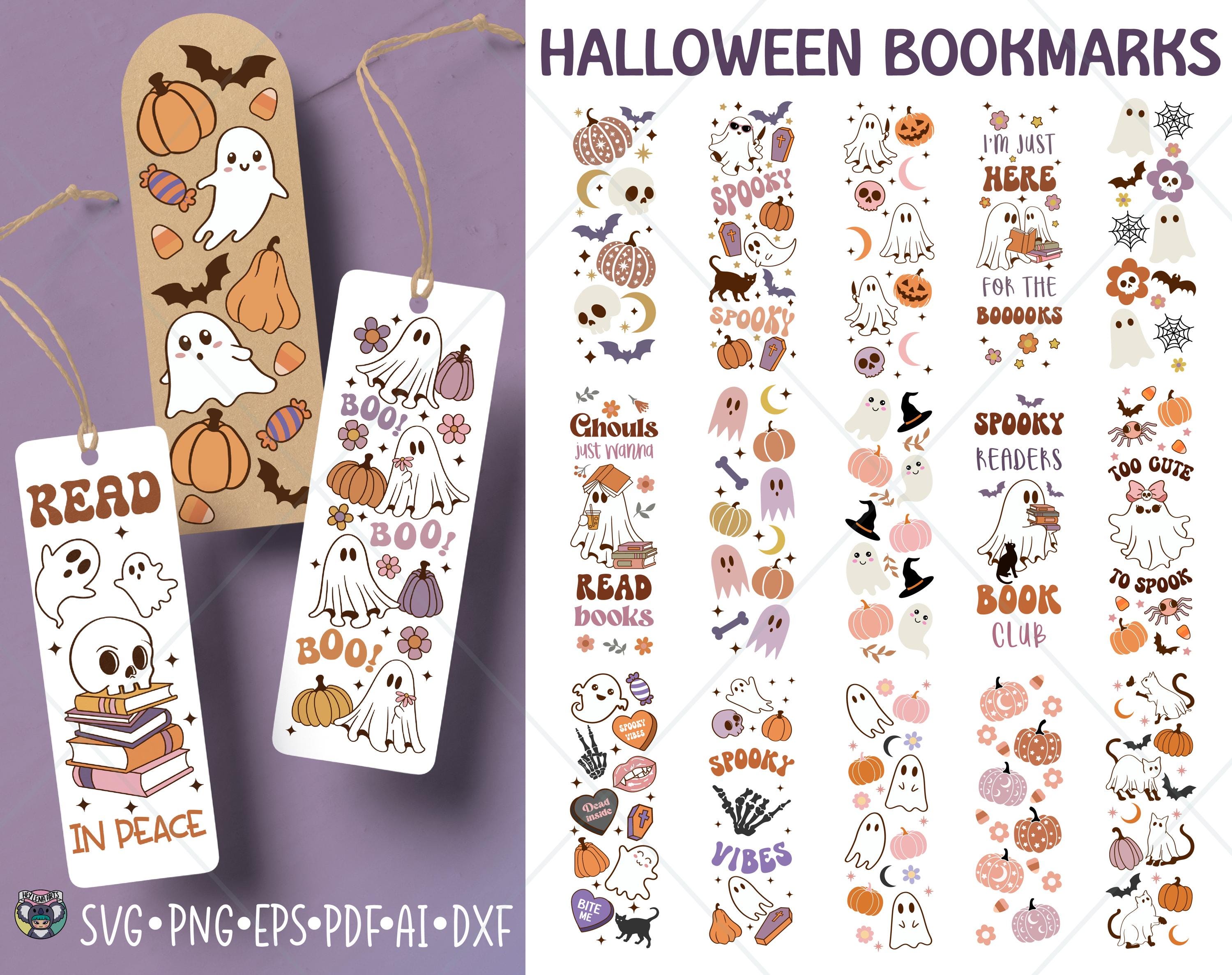 Halloween Ghost Bookmark SVG Bundle: Printable Template (digital ...