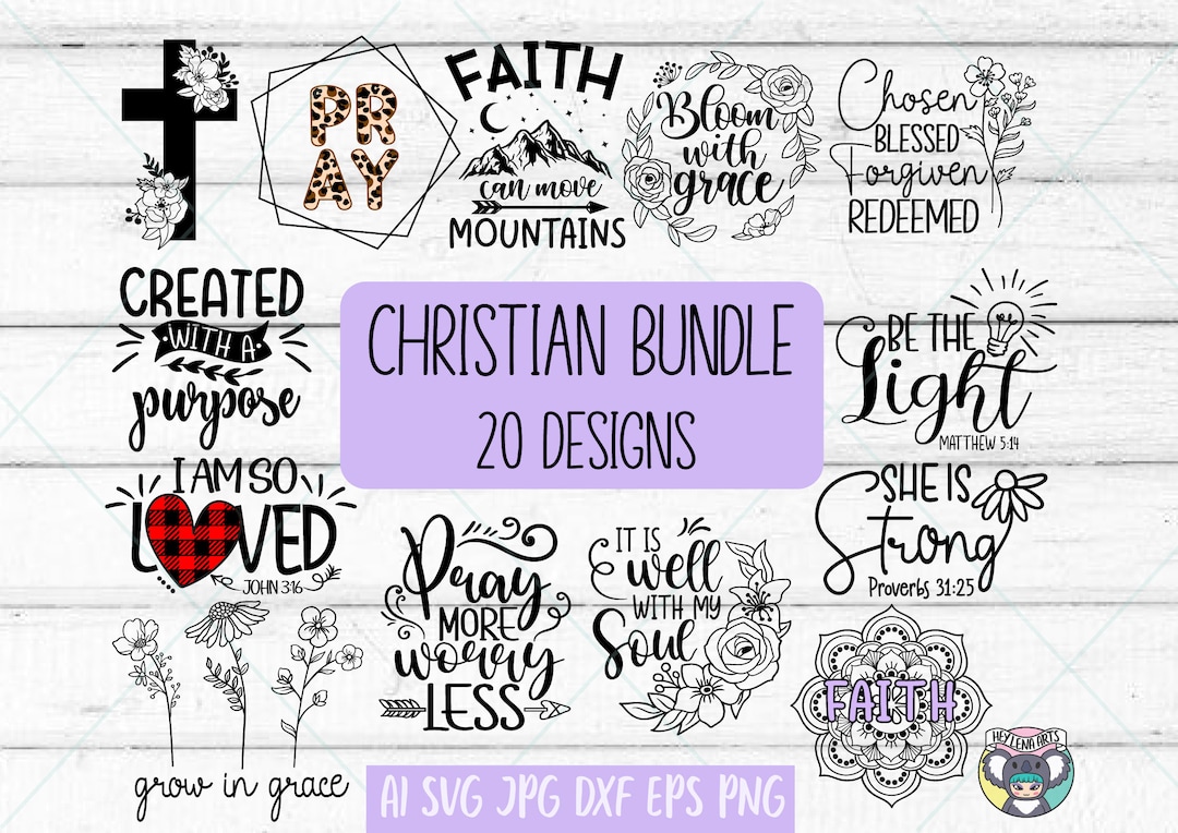 Christian Svg Bundle, Bible Verse Svg Bundle, Scripture Bundle, Faith ...