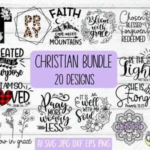 Christian Svg Bundle, Bible Verse Svg Bundle, Scripture Bundle, Faith ...