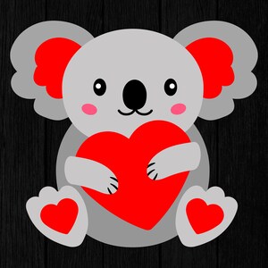 Valentine's Day SVG Koala Svg Love Svg Valentine Svg - Etsy