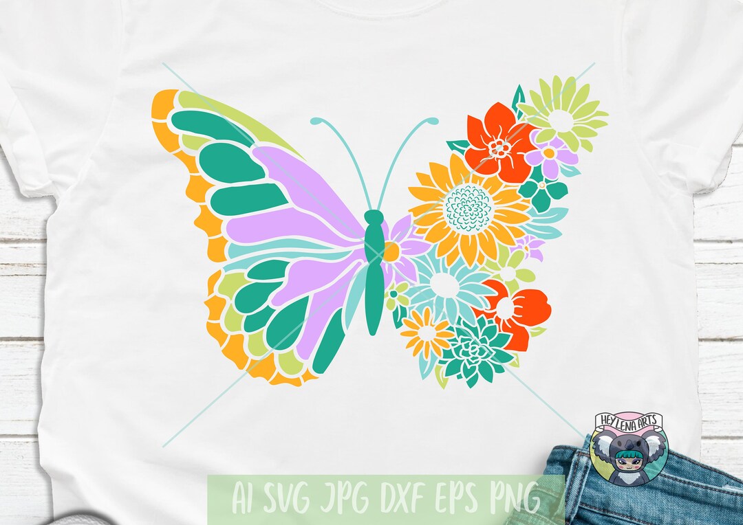Mariposa svg, Mariposa floral svg, Flor silvestre svg, Girasol svg ...