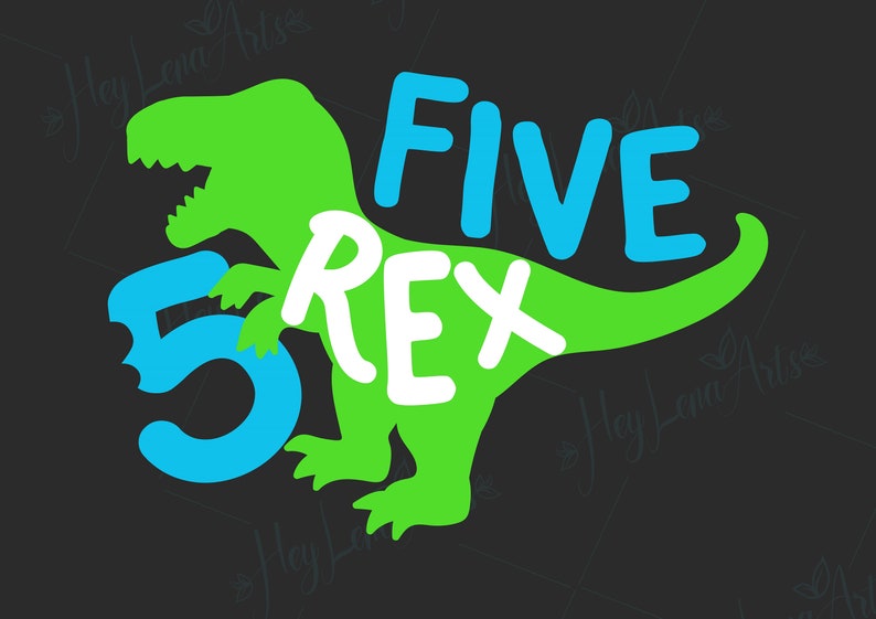 Five Rex Svg 5th Birthday Svg T-rex Svg Birthday Svg - Etsy