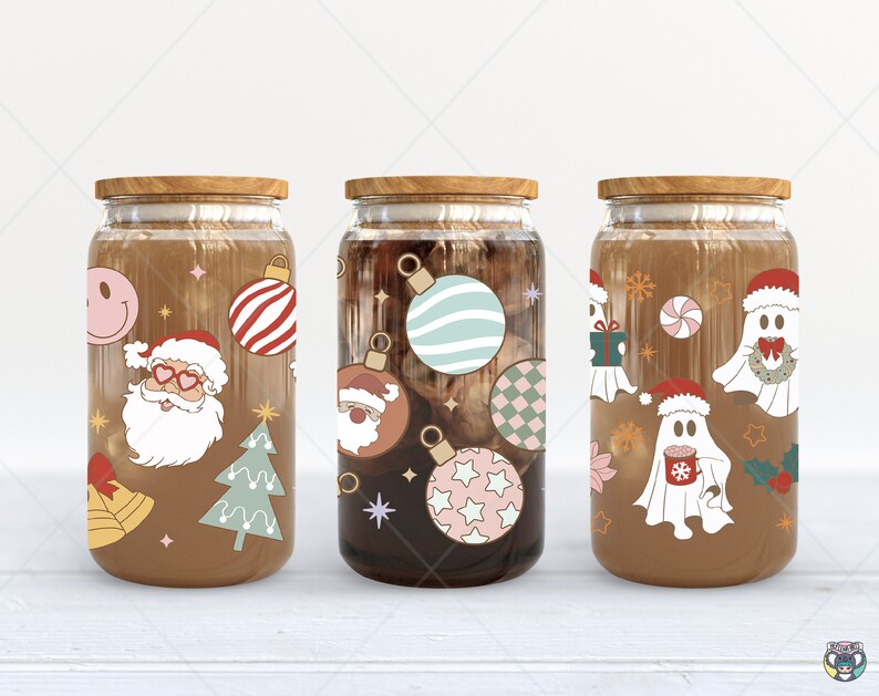 Christmas Can Glass Wrap SVG Bundle: 18 Designs (16OZ Libbey Glass) - Etsy