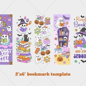 Retro Halloween Ghost Bookmark Bundle: Printable Book Lover Gift (SVG ...
