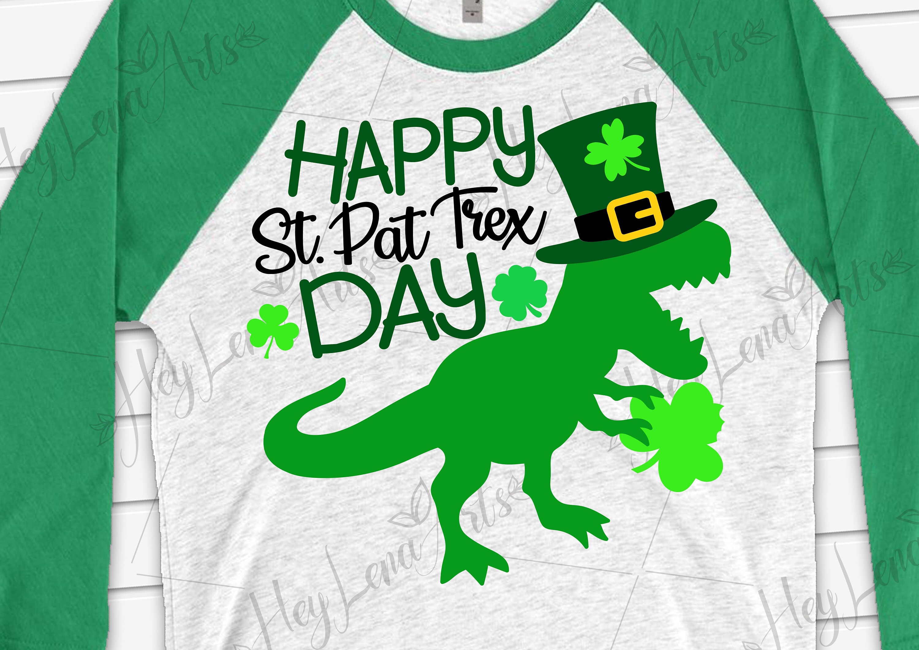 St Patricks Day Svg Dinosaur svg T-rex svg Lucky Saurus | Etsy