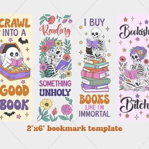 Retro Halloween Ghost Bookmark Bundle: Printable Book Lover Gift (SVG ...