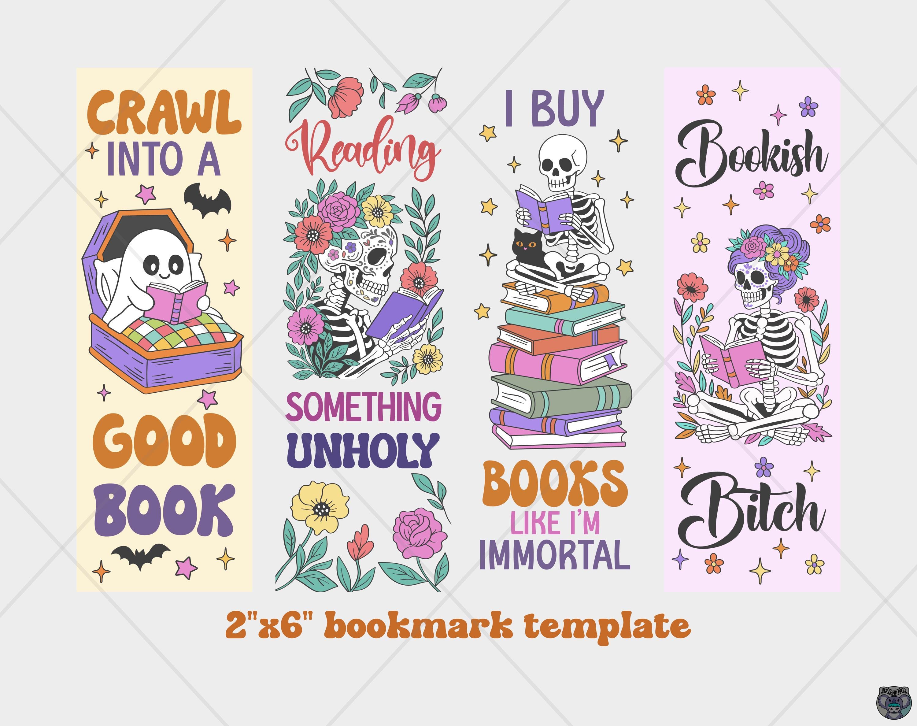 Retro Halloween Ghost Bookmark Bundle: Printable Book Lover Gift (SVG ...