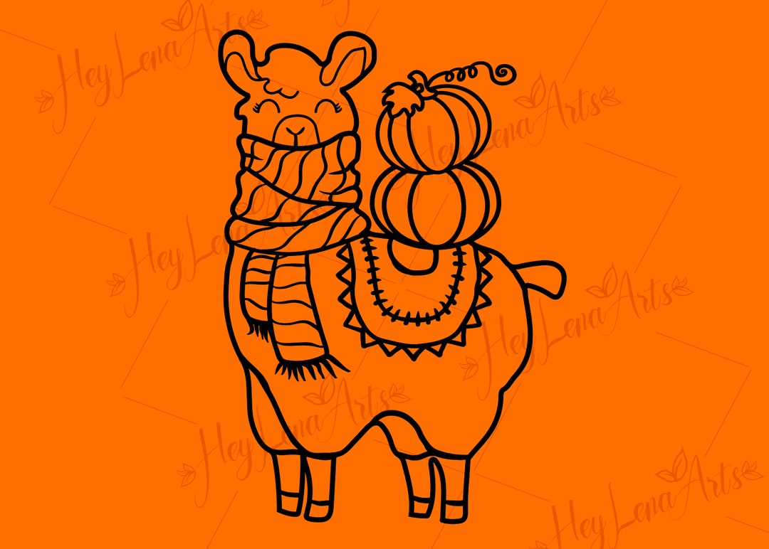 Fall Llama SVG: Pumpkin Thanksgiving Cut File (digital Download) - Etsy